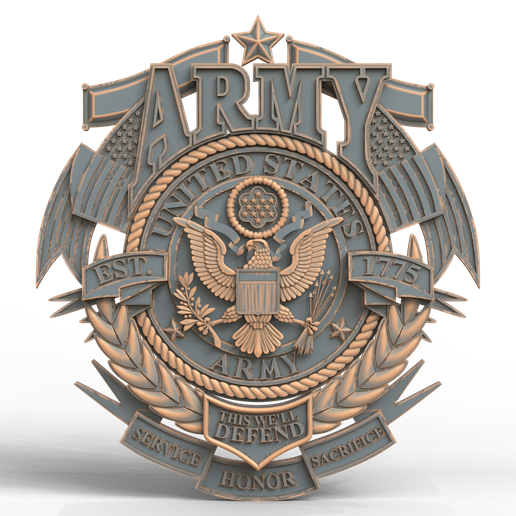 📁 3D Model STL File for CNC Router Laser & 3D Printer 0225. Army・文件用于 ...