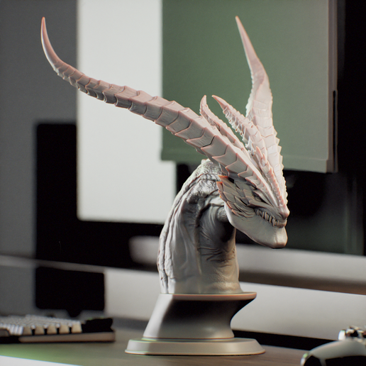 🐉 Dragon Bust - Print by Parts - Dragon Bust to print by parts -・ STL ...