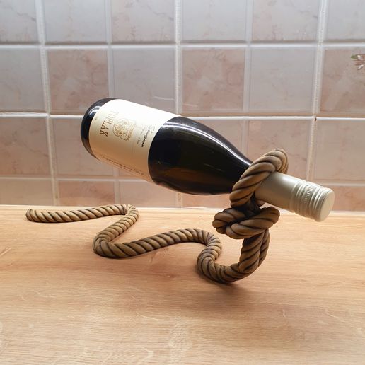 🍷 STYLISH ROPE WINE HOLDER (bottle holder)・ STL File for 3D printing・Cults