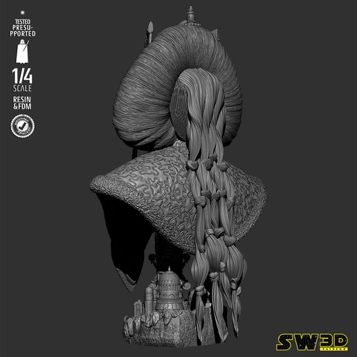 👤 PADME PORTRAIT BUST - TESTED AND READY FOR 3D PRINTING・ 3D File for ...