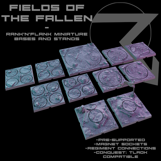 🎲 Miniature Bases - Rank'n'Flank - Fields of the Fallen (Conquest ...
