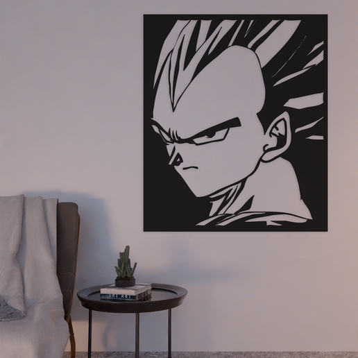 Fichier STL DECORACION DE PARED VEGETA DRAGON BALL Z 2D WALL ART 🐉 (SVG ...