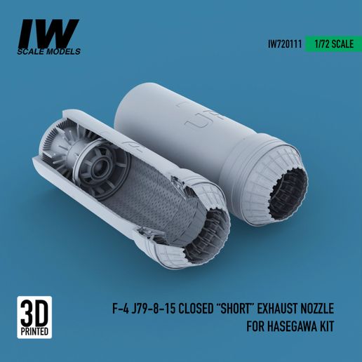 👽 F-4 J79-8-15 Closed "Short" Exhaust Nozzle For Hasegawa Kit (1/72 ...