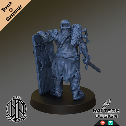 💂 Corpse Guard - melee, Trench Compatible, Chaos, Heretic・ 3D File for ...