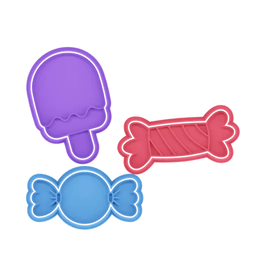 STL file COOKIE CUTTER candy set of 3 🍪 ・3D print design to download・Cults