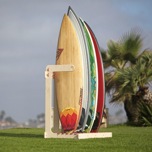 🌳 SURFBOARD RACK・Free 3D File for CNC machining - Laser cutting・Cults