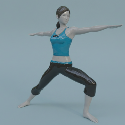 🧘 Wii Fit Trainer Warrior Pose STL - Virabhadrasana Yoga 3D Print・ STL ...