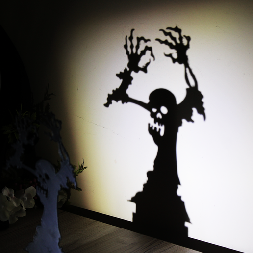 🧟 Zombie Skeleton Halloween Shadow Maker Projector Lamp Decoration・ STL ...
