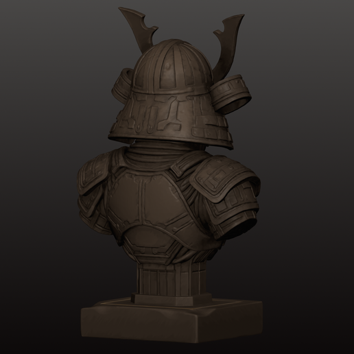 🗡️ Cyber Samurai Bust - Futuristic Warrior Statue for 3D Printing ...