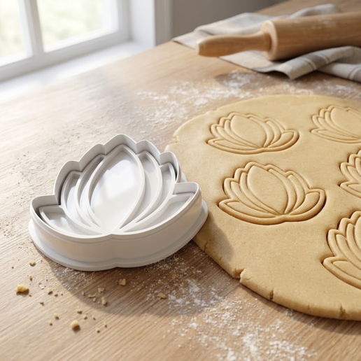 🪷 Lotus Flower Cookie Cutter・ STL File for 3D printing・Cults