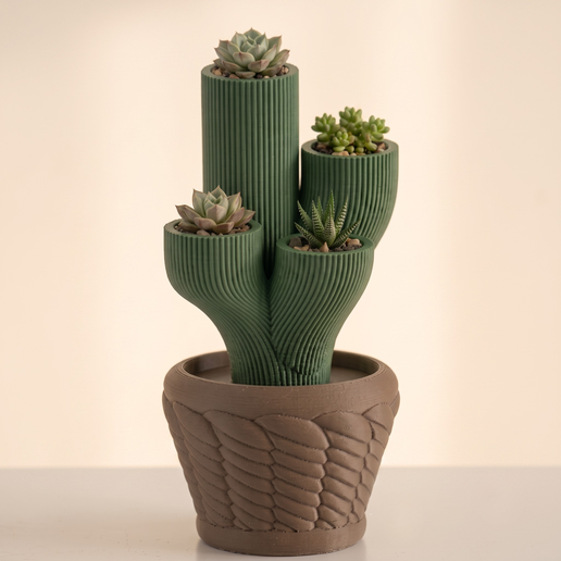 🌵 Cactus Cascade Planter – Modular Self-Draining Cactus Planter・ STL ...