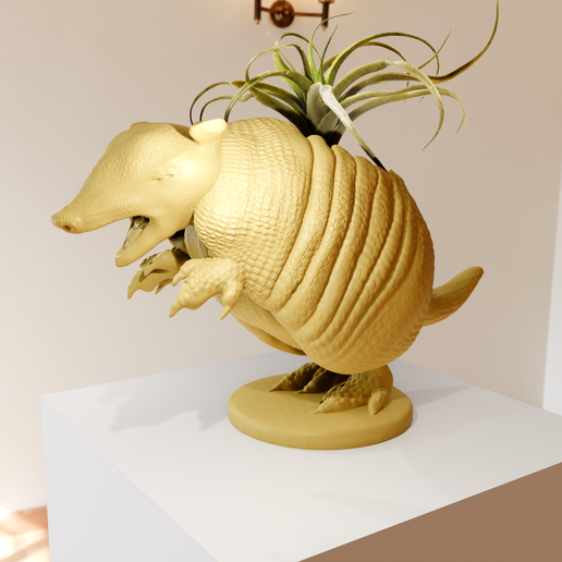 STL file armadillo standing mouth open planter pot flower vase stl 👄 ...