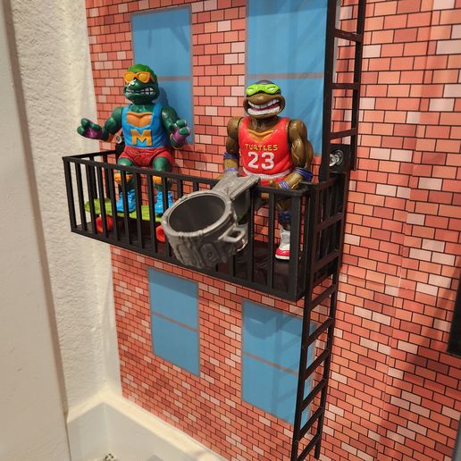 🔥 Fire Escape Shelf w/ Ladder・ STL File for 3D printing・Cults