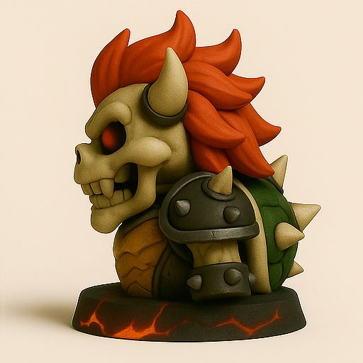 🐢 Bowser Skull Bust・ STL File for 3D printing・Cults
