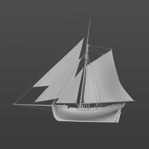 ⛵ [Naval Action] Traders_Cutter sailboat digital model・ OBJ File for 3D ...