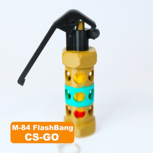 🪖 M-84 stylized flashbang grenade | CS-GO grenade prop・ STL File for ・Cults