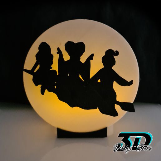 👤 Hocus Pocus silhouette lamp・Free STL File for ・Cults