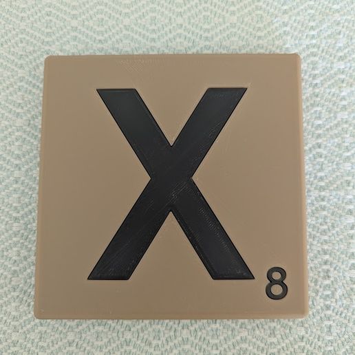 🚩 Letter X Scrabble Tile・ STL File for 3D printing・Cults