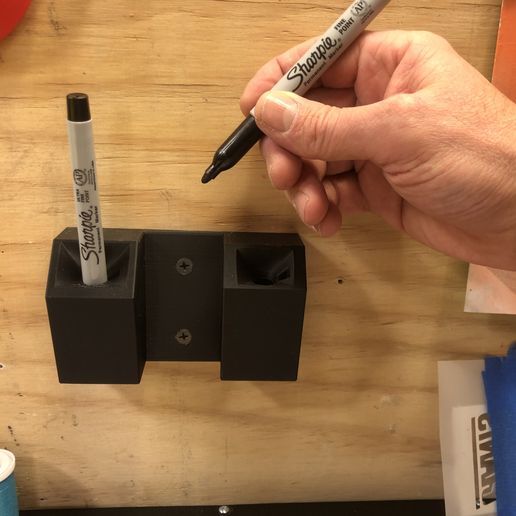 STL file Sharpie Marker Holder-Wall Mount-Never lose it, Ready to use ...