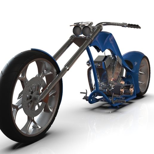 🏍️ Motorcycle Chopper・ STL File for 3D printing・Cults