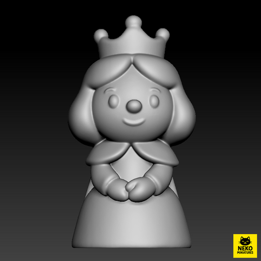 👸 Cute Queen Chess Piece – Whimsical 3D Print Model・ STL File for 3D ...