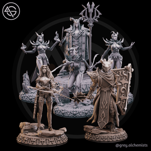 🧙 DnD Miniatures Bundle in 32mm & 75mm - Six Unique Fantasy Characters ...