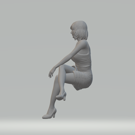 👩 woman sitting in dress・ STL File for 3D printing・Cults