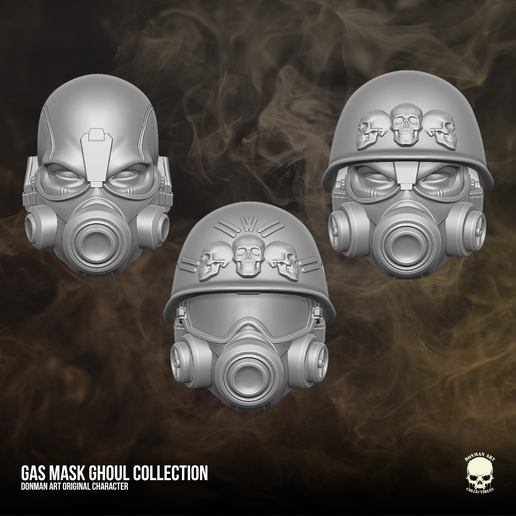 🪖 Gas Mask Ghoul Collection 3D printable files for Action Figures・ STL ...