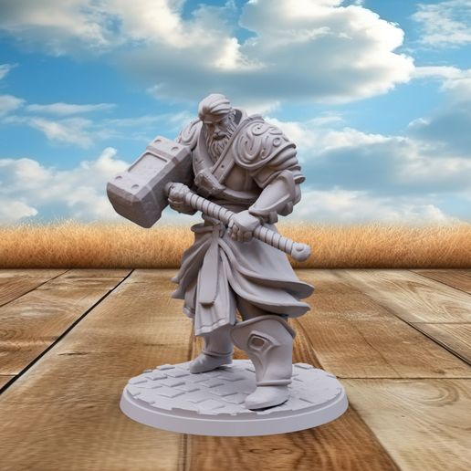 STL file Human male mace Fighter DnD miniature 25mm ♂️ ・Model to ...