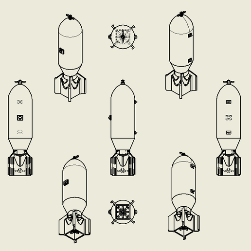 🇺🇸 AN-M65 1000pounds and AN-M66 2000pounds GP bombs in 1/72・ STL File ...