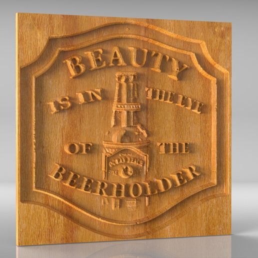 🍺 Vintage beer sign, embossed with BMP2IGES,3D STL Model for Cnc users ...
