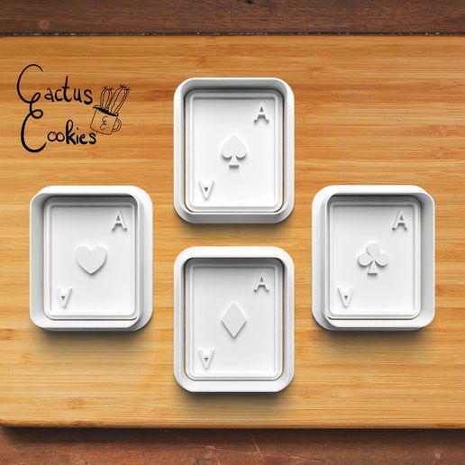 3D file Ace Cards Cookie Cutter set 0774 ♠️ ・3D printing model to ...