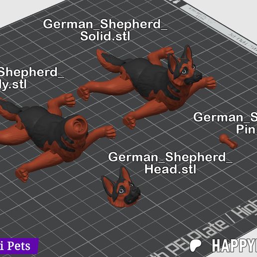 🐕 German Shepherd the realistic flexi dog toy (#56)・ 3D File for 3D ...
