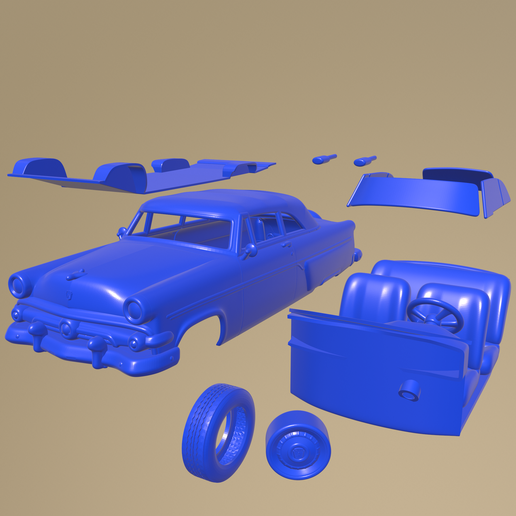 🚙 Ford Crestline Sunliner 1954 PRINTABLE CAR IN SEPARATE PARTS・ STL ...