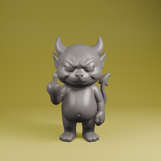 😈 Devil Middle Finger STL File – Attitude Desk Toy・ STL File for 3D ...