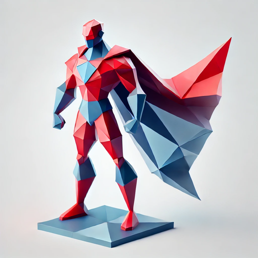STL file Low-Poly Superhero 🦸 ・3D print model to download・Cults