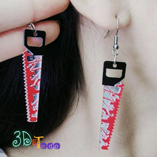 🪚 BLOODY SAW EARRING HALLOWEEN V6 - EARRING SIERRA SANGRIENTO HALLOWEEN ...