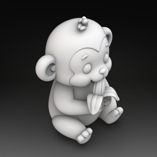 🐒 Cute Monkey - 3D Printable Toy Figurine・ STL File for 3D printing・Cults
