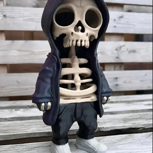 💀 Kuki Skeleton Stylized 3D Printable Statue・ 3D File for 3D printing・Cults
