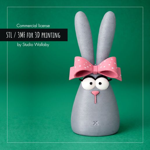 🎀 Ribbon Bunny – Cute Bunny with Bow・ STL File for 3D printing・Cults