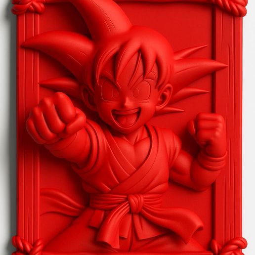 🐉 Goku (Dragon Ball) 3d wall Sculpture Frame Hanging・ STL File for 3D ...