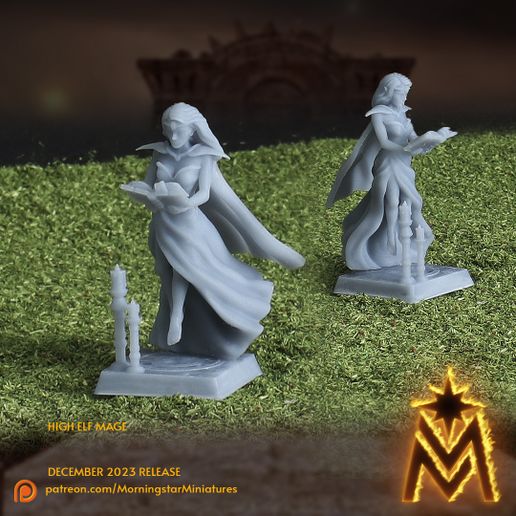 🧝 High Elf Mage | 32mm Scale Presupported Miniatures・ STL File for 3D ...