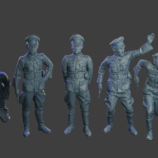 👨 German officers ww2 G5 Pack1・ 3D File for 3D printing・Cults