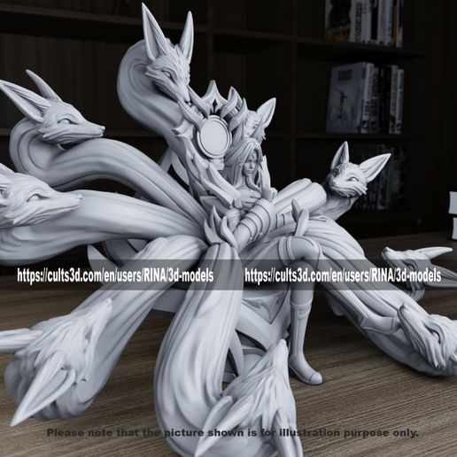 🎲 immortalized legend ahri from League of Legends・ STL File for 3D ...