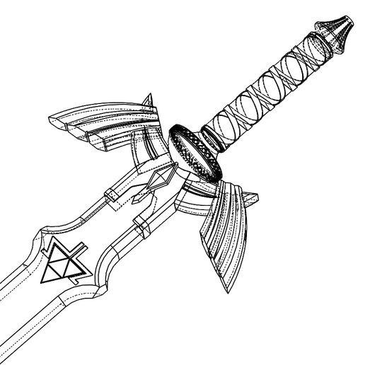 zelda master sword coloring page