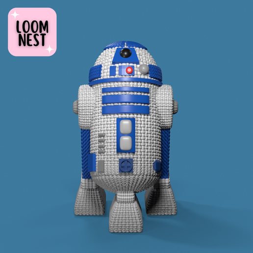 STL file R2-D2 KNITTED - CROCHET - DECORATION - 3D PRINT MODEL - MOVIE ...
