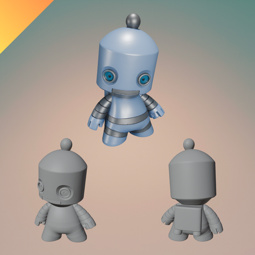 🤖 Cute Robot Character – 3D Printable Model with STL and Textured GLB ...