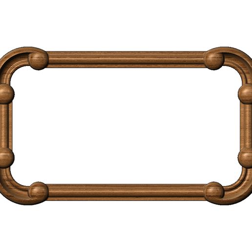 📜 Rectangular carved detailed corner scroll arc frame relief 3D print ...
