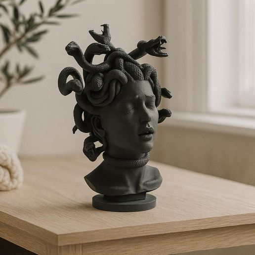 👤 Medusa Bust Sculpture – Elegant Mythological Decor・Free STL File for ...
