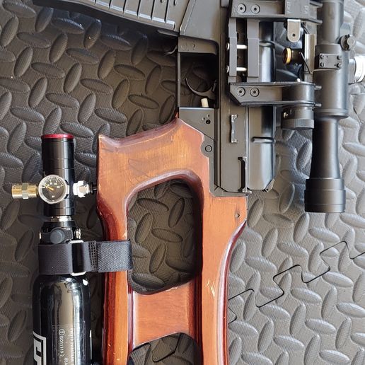 STL file Airsoft VSS HPA Tank Holder 🔫 ・3D printing idea to download・Cults